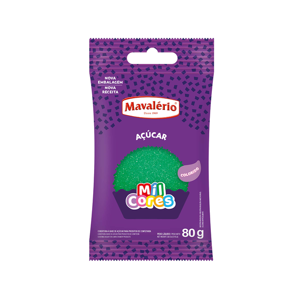 Açúcar Colorido Mil Cores Mavalério 80g Verde